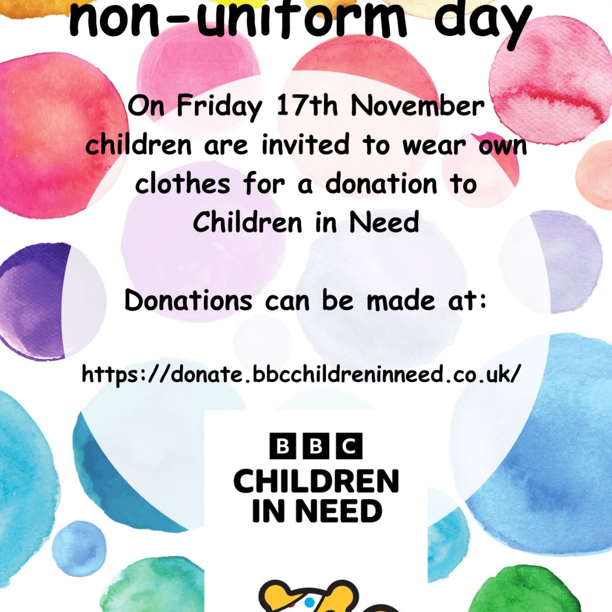 BBC Children In Need 17th November 2023 - Vale View Primary School