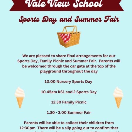 Sports Day, Family Picnic and Summer Fair - Vale View Primary School